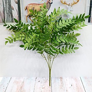 RIFNY Artificial Plants, Artificial Locust Tree Leaves 20.5 inch 3 Pack of Fake Green Shrubs Artificial Leaf, Faux Indoor Outdoor Greening for Home Garden Balcony Window Décor