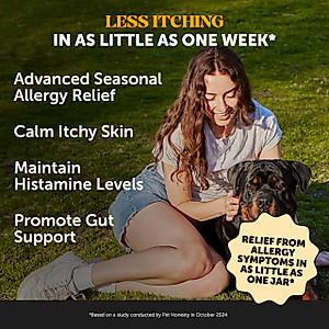 Pet Honesty Dog Allergy Itch Relief - Maximum Strength Itch Supplement with Probiotics for Dogs - Immune Support & Skin Relief for Seasonal Allergies - Natural Itchy Skin Paw Relief - (Chicken, 90 Ct)