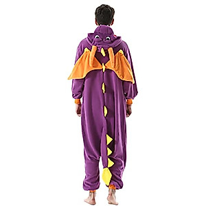SAMGU Adult Dragon Onesie, Halloween Cosplay Costume, Cartoon One Piece Pajamas Homewear for Women Men Large