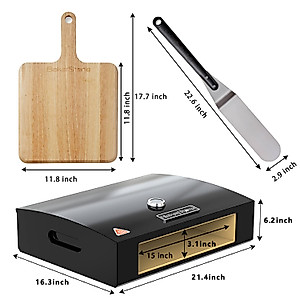 BakerStone Pizza Oven, 5-Sided Stone Outdoor Oven for Gas Grill Top Enamel Shell, Portable Baking Oven Box Kit with Wood Peel, Turning Peel, Dust Cover, Original Series