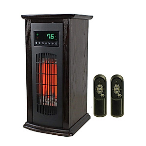 LifeSmart Electric Tower Heater, Portable Infrared Quartz Space Heater with 2 Remote Controls, 1500W