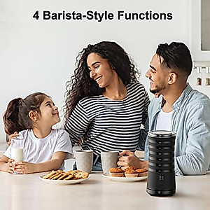 Milk Frother, Delvit Electric Milk Steamer 4 in 1 Foam Maker for Hot and Cold Milk Froth, Frother for Coffee, Latte, Cappuccino, Milk Warmer Heater, Non-Stick Interior