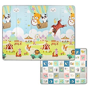 HENA Baby Play Mat - Foldable Playmats for Babies and Toddlers, Infants - Non-BPA, Odorless, Non-Slip, Waterproof XPE Foam Flooring with Storage Bag - Portable Floor Play Mat for Kids - 59x79 inches