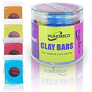 Huhomco Magic Clay Bar Paint Cleaner 4 Color 4 Pack 400g, Soft Clay Bar,Perfect for Car Detailing, No Need for a Quick Detailer, JUST USE Water with This CLAYBAR