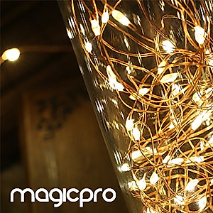 MagicPro Solar String Lights, 100 LEDs Starry String Lights, Copper Wire Solar Lights Ambiance Lighting for Outdoor, Gardens, Homes, Dancing, Christmas Party 2 Pack