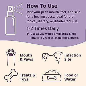 Glacier Peak Holistics Colloidal Silver - Natural Antibiotic Spray for Dogs & Cats, Internal & External for Anti-Itch and Infection in Pets - 2oz