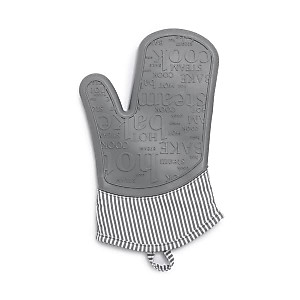 Sur La Table Silicone Striped Oven Mitt, Gray
