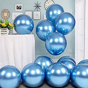 Chrome Metallic Balloons for Party 50 pcs 12 inch Thick Latex balloons for Birthday Wedding Engagement Anniversary Festival Picnic or any Friends & Family Party Decorations-Navy blue