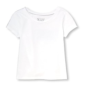 The Children's Place Baby Girls and Toddler Long Sleeve Basic Layering T-Shirt, White, 2T US