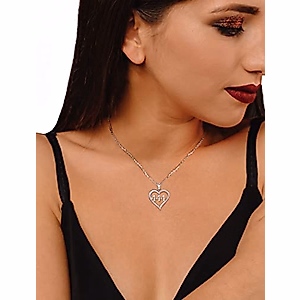 INFUSEU 444 Necklace Angel Number Sterling Silver Dainty Heart Pendant for Women Teen Trendy Numerology Jewelry Birthday Gifts for Girlfriend Daughter