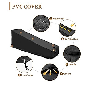 Patio Aluminum Chaise Lounge Chair, VredHom 2PCS Outdoor Recliner Lounge Chair with Waterproof Chaise Covers, Sun Loungers with 5 Adjustable Backrest and Lay Flat Positions for Garden, Balcony, Pool