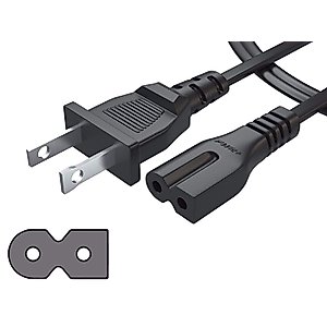 Power Cord for Vizio TV, Bose Speaker, Cable Box Router Arris, Sharp Sanyo Insignia Sound Bar, Singer Brother Baby-Lock Viking Pfaff Sewing Machine UL Listed