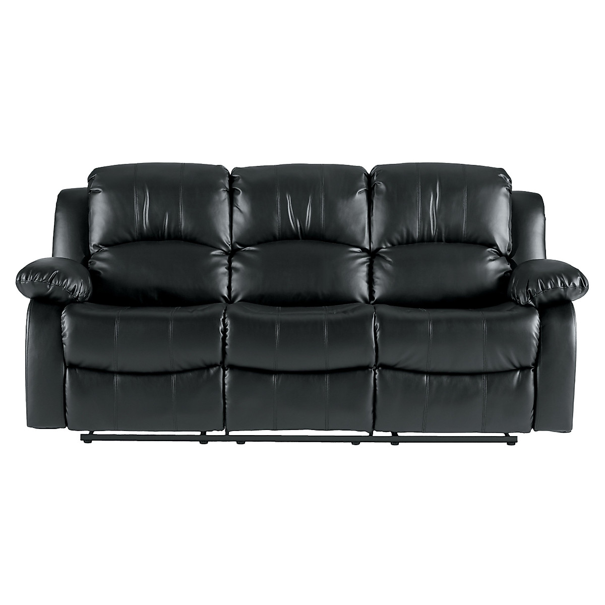Homelegance Resonance 83" Bonded Leather Double Reclining Sofa, Black