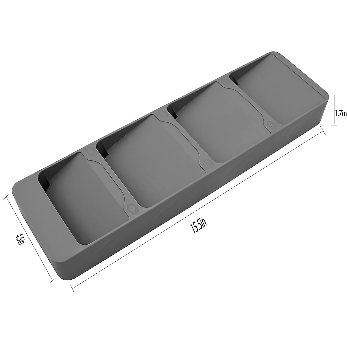 Utensil Drawer Organizer, Expandable Compact Flatware Organizer for Kitchen Drawers,Cutlery Spoon Knives ,Fork and Silverware Partition Storage Cutlery Storage box,2-PACK (Gray)