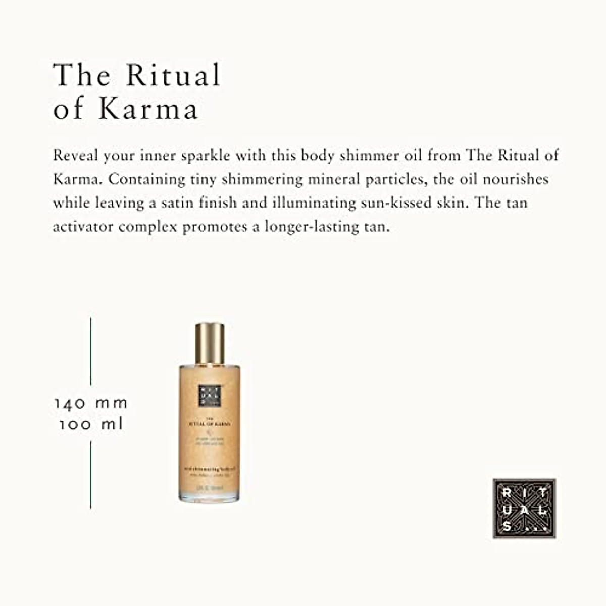 RITUALS Karma Body Shimmer Oil with Holy Lotus & White Tea- 3.3 Fl Oz