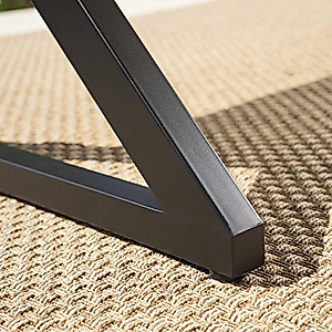 Christopher Knight Home Owenburg Outdoor Aluminum Dining Set with Bench and Wicker Dining Chairs, 6-Pcs Set, Grey / Black / Silver