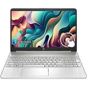 HP 2023 Newest Laptop, 15.6" Touchscreen Display, Intel Core i3-1115G4 Processor(Beat i5-1035G4), 8GB RAM, 256GB SSD, WiFi, Bluetooth, Numeric Keypad, Windows 11 Home in S Mode, Silver