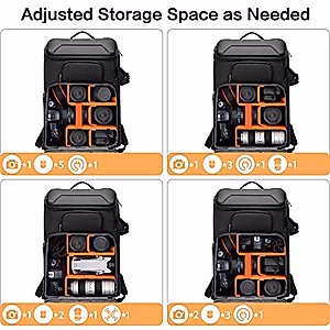 MOSISO Camera Backpack,DSLR/SLR/Mirrorless Photography Waterproof 17.3 inch Camera Bag Case with Front Hardshell&Laptop Compartment&Tripod Holder&Rain Cover Compatible with Canon/Nikon/Sony,Space Gray