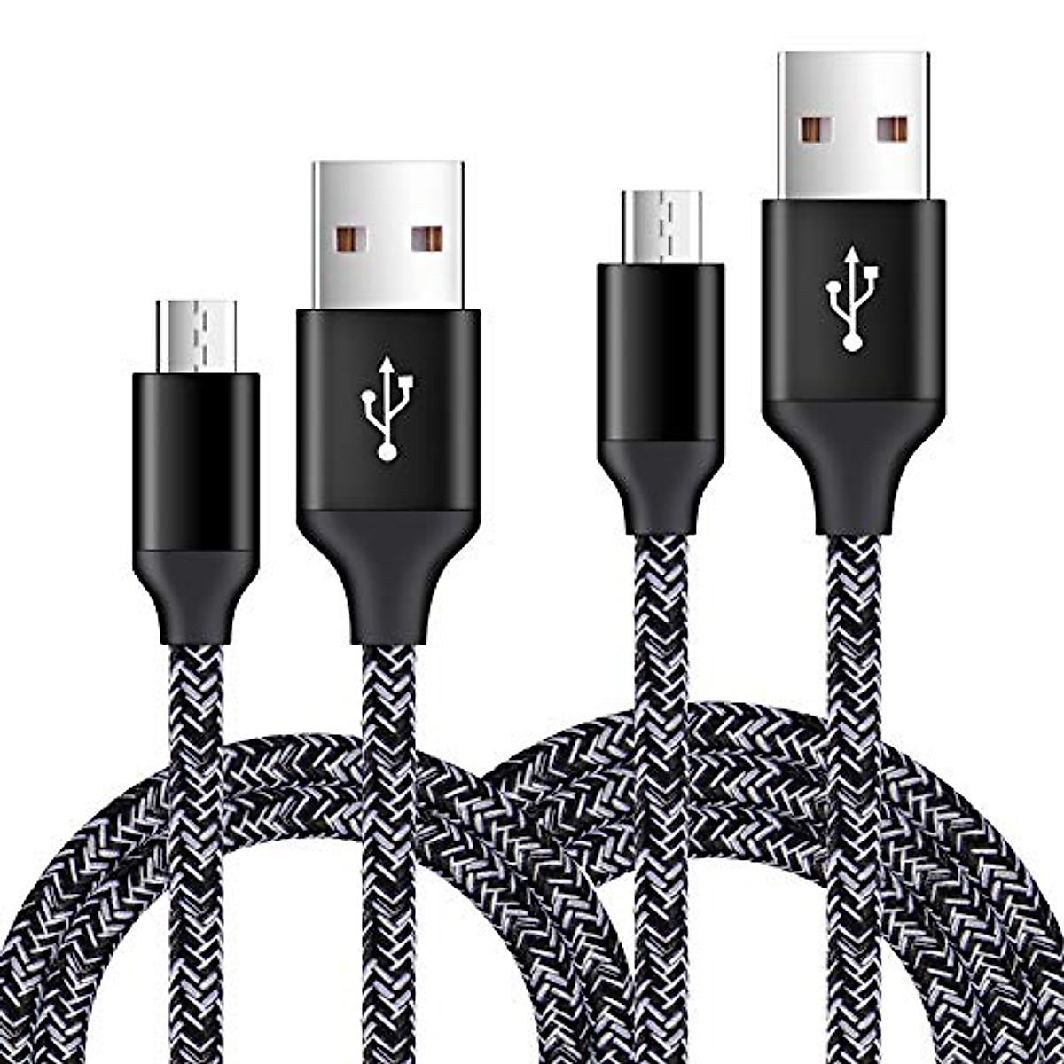 Short Micro USB Cable 2-Pack, 1.6+3FT Phone Charger Power Cords Android Fast Charging Cables Compatible with Samsung Galaxy J7 S6 S7 Edge J3,Note 3 4 5,Tablet S2 S4, LG Stylo 2/3 Plus