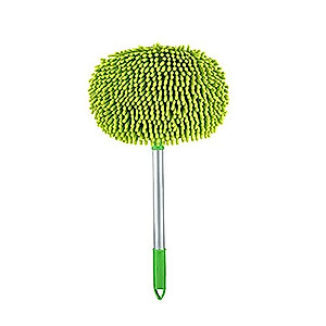 KALLORY Telescopic Car Wash Mop Cleaning Mops Floor Cleaner Mop Floor Mops Home Telescopic Mop Chenille Cleaning Mop Retractable Mop Handle Green Household Aluminum Alloy Sponge Mop