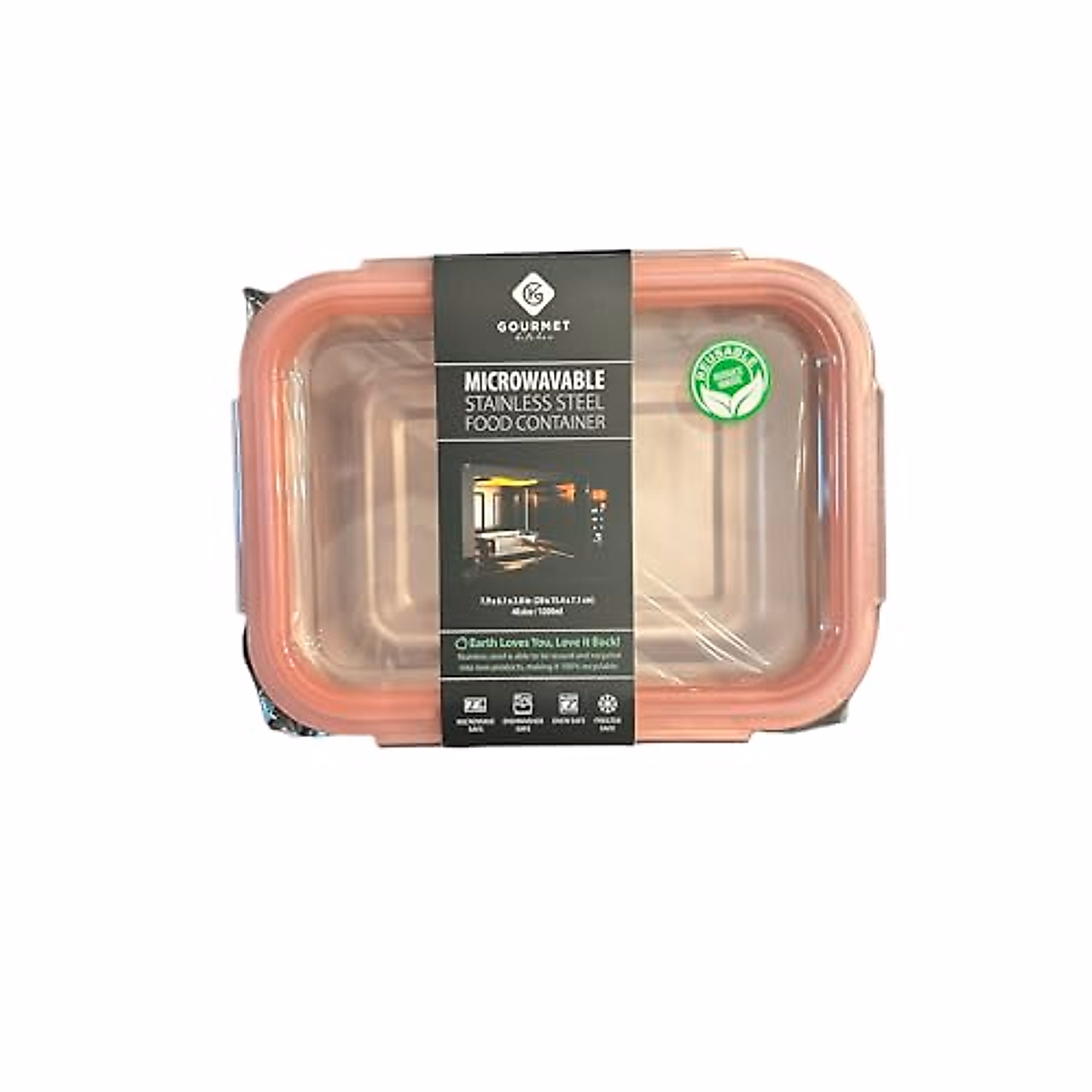 Gourmet Kitchen MICROWAVEABLE STAINLESS STEEL FOOD CONTAINER (PURPLE)