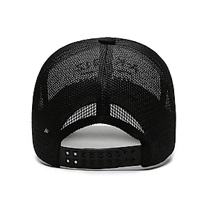 GEGEEN DOMOG Summer Mesh Baseball Cap for Men Women Trucker Mesh Hat Baseball Hats Outdoor Sports Running hat (202246*Black)