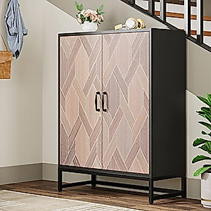 LITTLE TREE Shoe Storage Cabinet for Entryway, Modern Shoe Organizer Cabinet with Removable Shelves for 16-20 Pairs