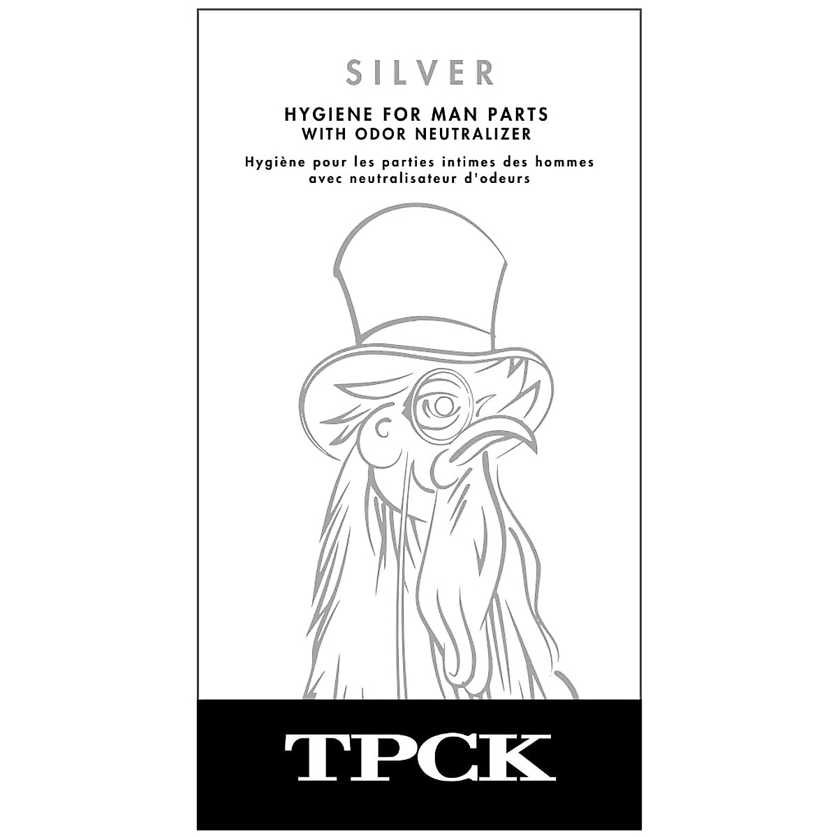 TPCK ToppCock Silver Leave-On Hygiene Gel for Man Parts, 90ml Odor Neutralizer, Male Care Moisturizing Body Hygiene