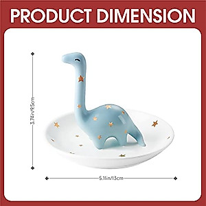 PUDDING CABIN Dinosaur Ring Holder for Jewelry, Christmas Gifts for Women Girls Birthday Wedding Graduation Valentines Bday Gift, Jewelry Dish Tray for Rings Bracelets Necklace Organizer