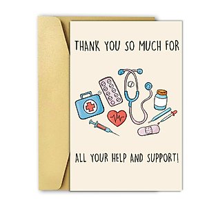 OJsensai Funny Thank You Card for Doctor Nurse, Cute Nursing Preceptor Gifts, Medical Staff Appreciation, Doctor Day for Him her