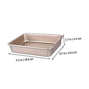 Temkin 2 pcs Bakeware Dessert Pizza Pie Inch Pan Kitchen Household Non-stick Bread Toast Size Bakery Deep Pans Pot Tool Loaf Oblong Nougat Tray L DIY Tools Baking Cake Toaster for Pan (Size : 19.5X14