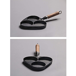 Omelet Pans 3-Cup Egg Frying Pan, Cast Iron Egg Cooker Pan