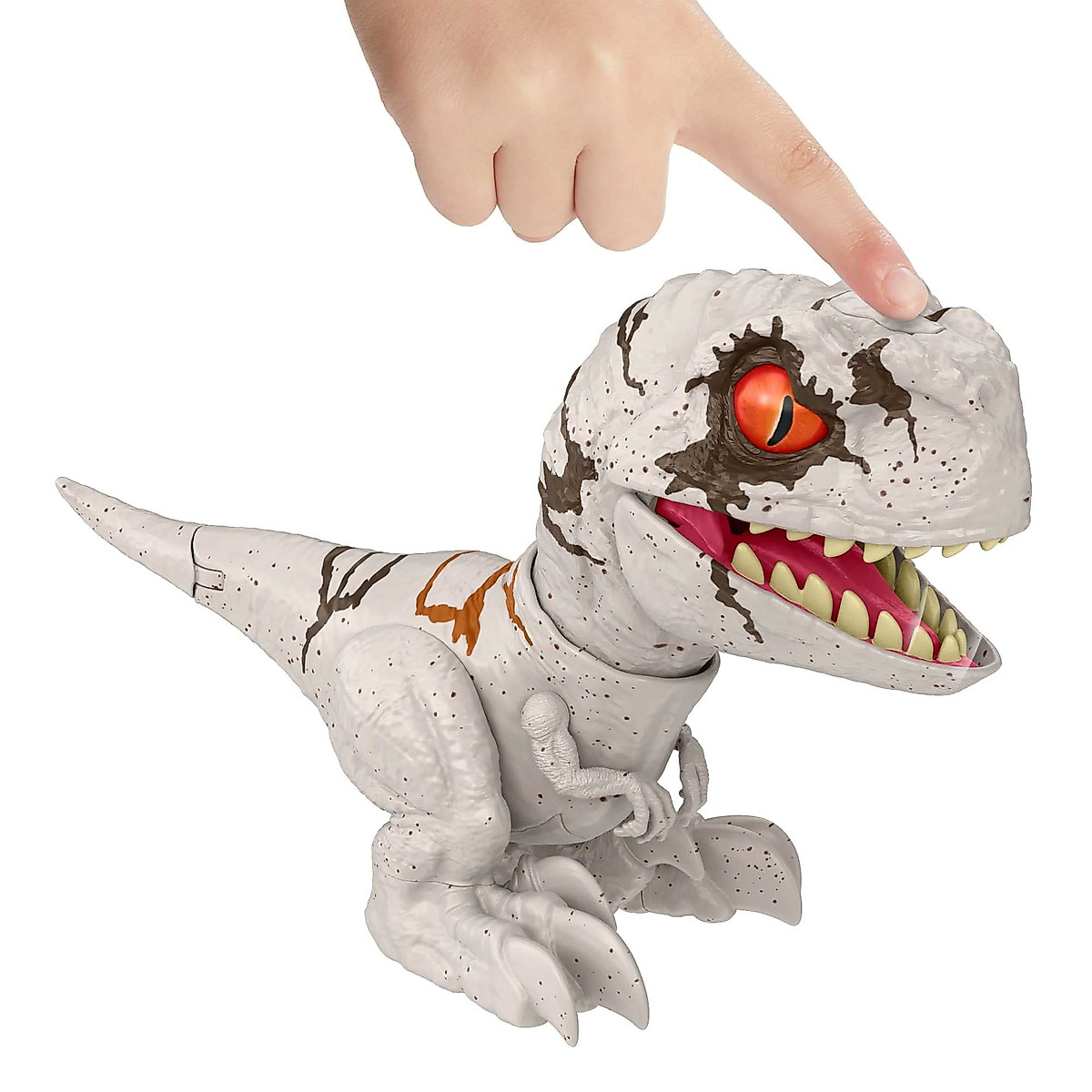 Mattel Jurassic World Dominion Uncaged Rowdy Roars Atrociraptor Ghost Dinosaur Action Figure, Toy with Interactive Motion & Sound