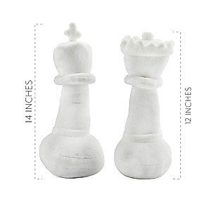 Attatoy Plush Chess Pieces (Set of 2): King and Queen Stuffed Toy Chess Game Figures