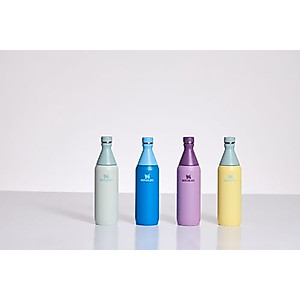 Stanley All Day Slim Bottle 20 oz | Leakproof Twist on Lid | Slim Design for Travel and Gym | Insulated Stainless Steel Water Bottle | BPA-Free | Azure