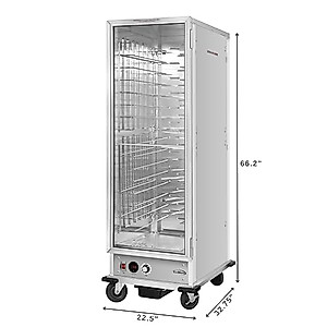 KoolMore 33 in. Commercial Non-Insulated Heated Holding Cabinet with Wire Racks and Glass Door in Silver, UL and NSF Listed (KM-CH36-WNGL)