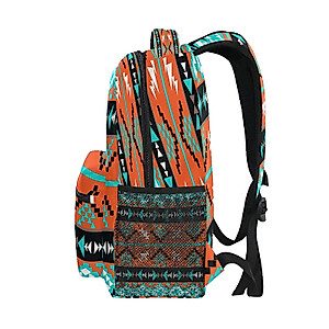 AUUXVA Ethnic Aztec Zig Zag School Backpack for Teen Girls Boys Lightweight Student Backpack Travel Bookbag Laptop Casual Daypack