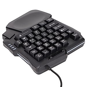 Archuu One-Handed Mechanical Gaming Keyboard,35 Keys Waterproof Professional Gaming Keypad,with 3 Color Backlight, Single Handed Keyboard for Computer Mobile Games