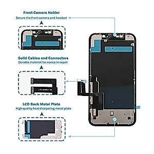 Ayake for iPhone XR Screen Replacement, Full Assembly Retina LCD Touch Display Digitizer with Repair Tools for A1984, A2105, A2106, A2108 True Tone Programmable Black