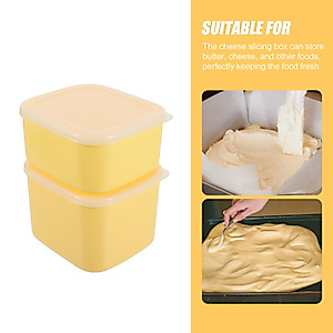 2pcs Sliced Cheese Container for Fridge Cheese Slice Holder with Lids Plastic Cheese Box for Fridge Cheese Storage Container for Fridge Cheese Container for Refrigerator