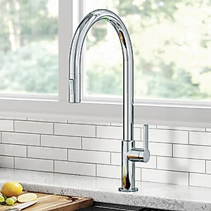KRAUS Oletto High-Arc Single Handle Pull-Down Kitchen Faucet in Chrome, KPF-2821CH