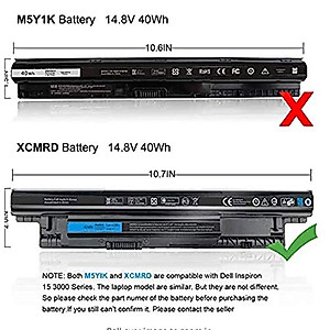 40WH XCMRD 14.8V Battery for Dell Inspiron 15 3000 Series 15 3521 3537 3531 3542 3543 3541 3878 15R 5521 5537 17 3721 3737 17R 5737 5721 14 3421 3442 3443 Latitude 3440 3540 P28F P40F P26E T1G4M 49VTP