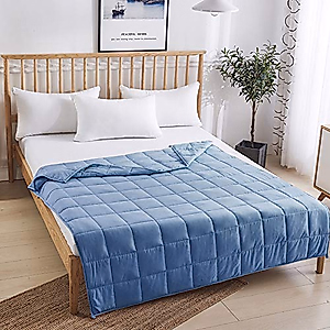 Giantex Bamboo Weighted Blanket, 48" x 72" | 15lbs, Cooling Weighted Blanket with 100% Pure Natural Bamboo Cover, Premium Glass Beads, Adults Heavy Blankets for Better Sleep, Use on Twin Full Bed