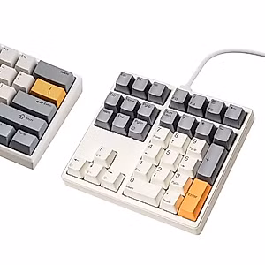 FJÄDRAR Mechanical Number Pad, 34 Key Hot Swappable Numpad with Gateron Brown Switches, USB Wired Numeric Keypad with PBT Keycaps White Backlit Number Pad for Laptop, MacBook,PC Desktop