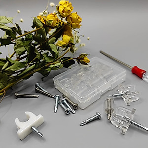 fallingstar False Cabinet Clips Tip-Out Sink Cabinet Clips - Universal False Front Fasteners for Drawer/Cabinet with Snap Mechanism - Hardware Replacement Set Includes Screws (4 White)