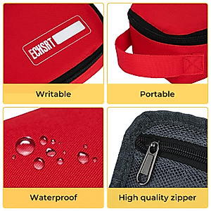 ECHSRT Large Insulated Lunch Tote Bag 10L Lunchbox Large Pencil Case Durable Pen Pouch with Handle 2pack Black & Red
