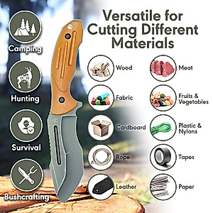 Hunting Knife with Sheath, 10" Fixed Blade Hunting Knives Infused with G10 Handle, 440C Stainless Steel Full Tang Survival Knife By Kratos - ZFS7