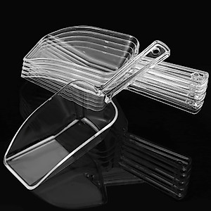 Ice Scoop Candy Buffet Containers Scoopers, Hmxpls Clear Plastic Scoop for Popcorn Cookie Candy Buckets, Podpocket Acrylic Large Scoop for Parties Wedding Bar Jars Freezer Dry Goods （6 Pack 7.5 In ）