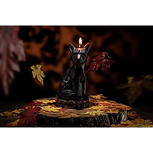 Geometric Fox Candle - Spooky Unique Gift for Animal Lovers - Goth, Gothic Skeleton Candle 7" H - Burns for 5.5 Hours - Animal Candles, Animal Party Gifts, Birthday Gifts