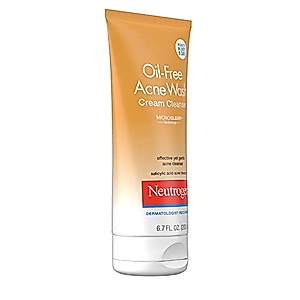 Neutrogena Oil-Free Acne Face Wash Cream Cleanser with 2% Salicylic Acid Acne Treatment, Non-Comedogenic & Gentle Daily Facial Cleanser for Acne-Prone Skin, 6.7 fl. oz